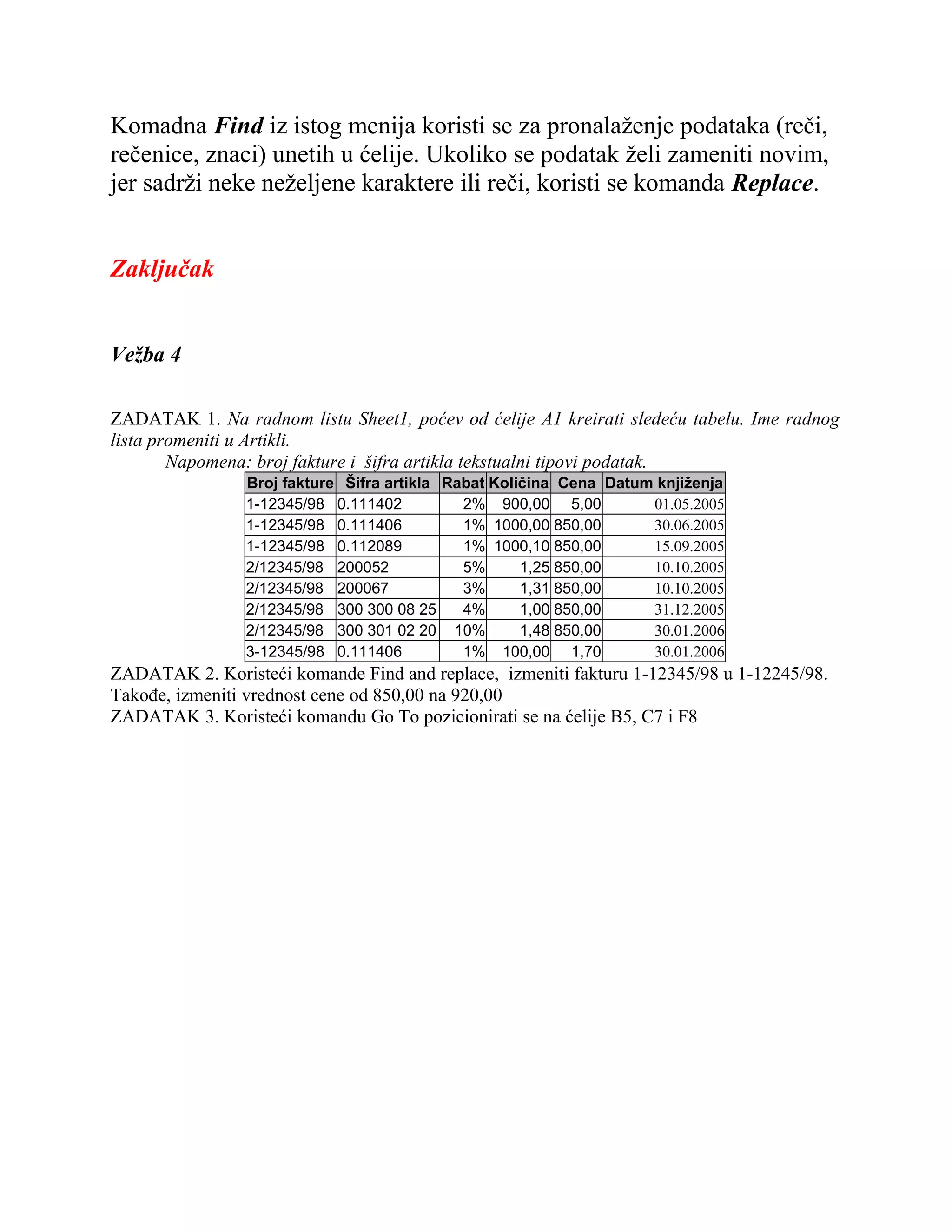 Excel priprema-78 | DOC