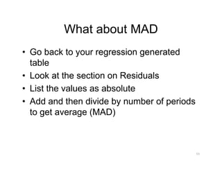 AMCA Excel Regression (guide) | PPT