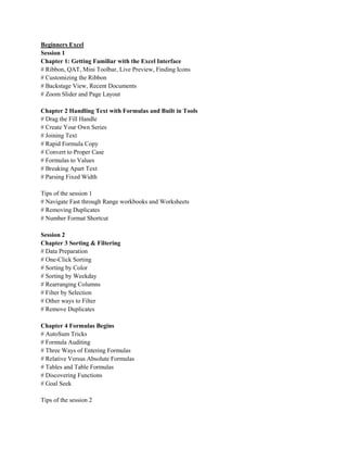 Excel training | PDF