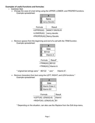 Excel.useful fns | PDF | Technology & Computing