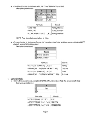 Excel.useful fns | PDF | Technology & Computing