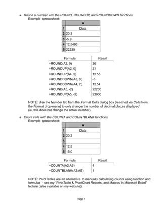 Excel.useful fns | PDF | Technology & Computing