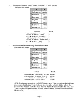 Excel.useful fns | PDF | Technology & Computing
