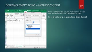 Excel Tutorials - Deleting the Empty Rows | PPT