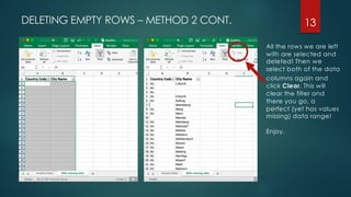 Excel Tutorials - Deleting the Empty Rows | PPT