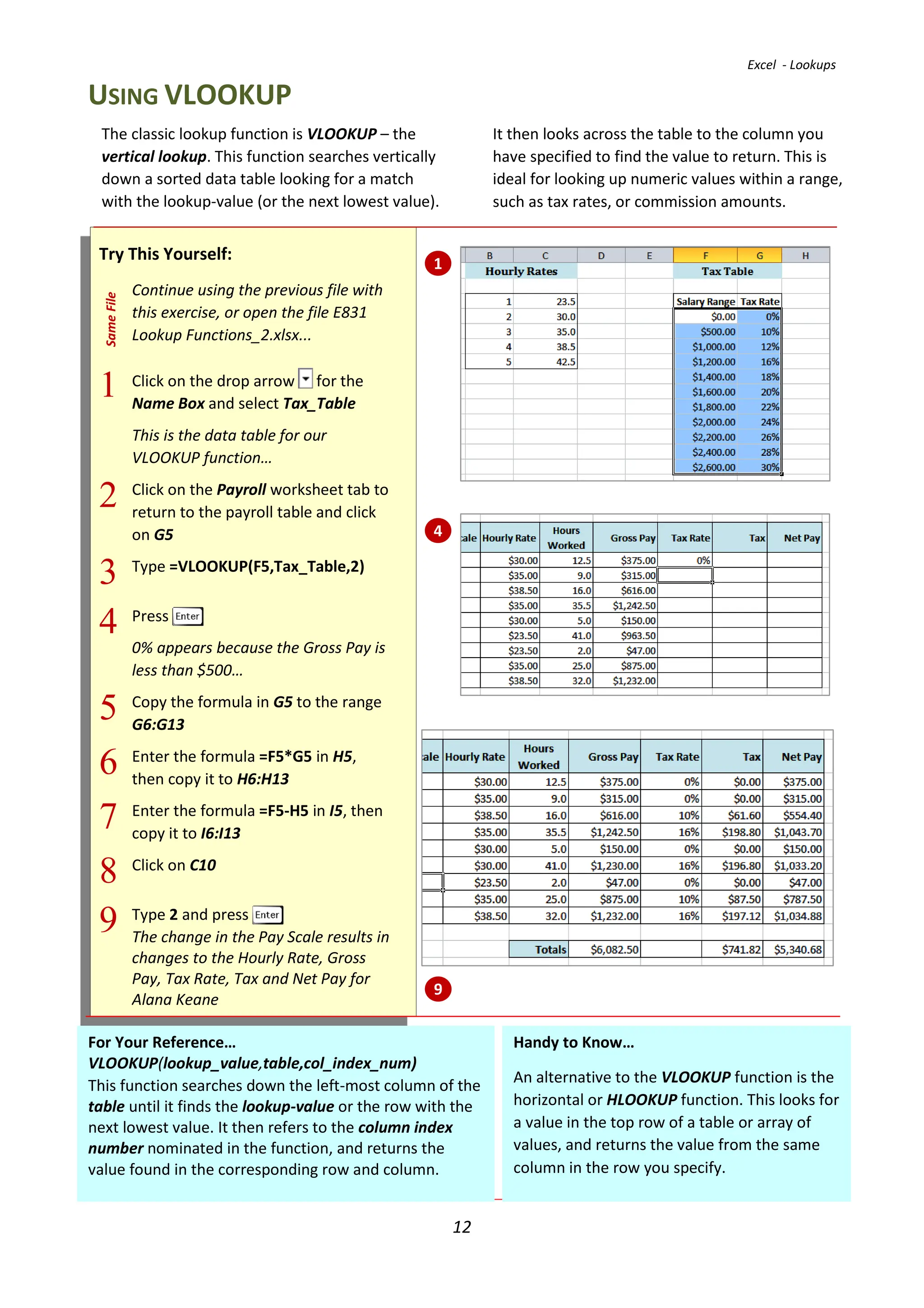 EXCEL-VLOOKUP-AND-HLOOKUP LECTURE NOTES ALL EXCEL VLOOKUP NOTES PDF | PDF
