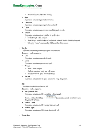 Excel 2007 dasar hingga database | PDF