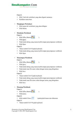 Excel 2007 dasar hingga database | PDF