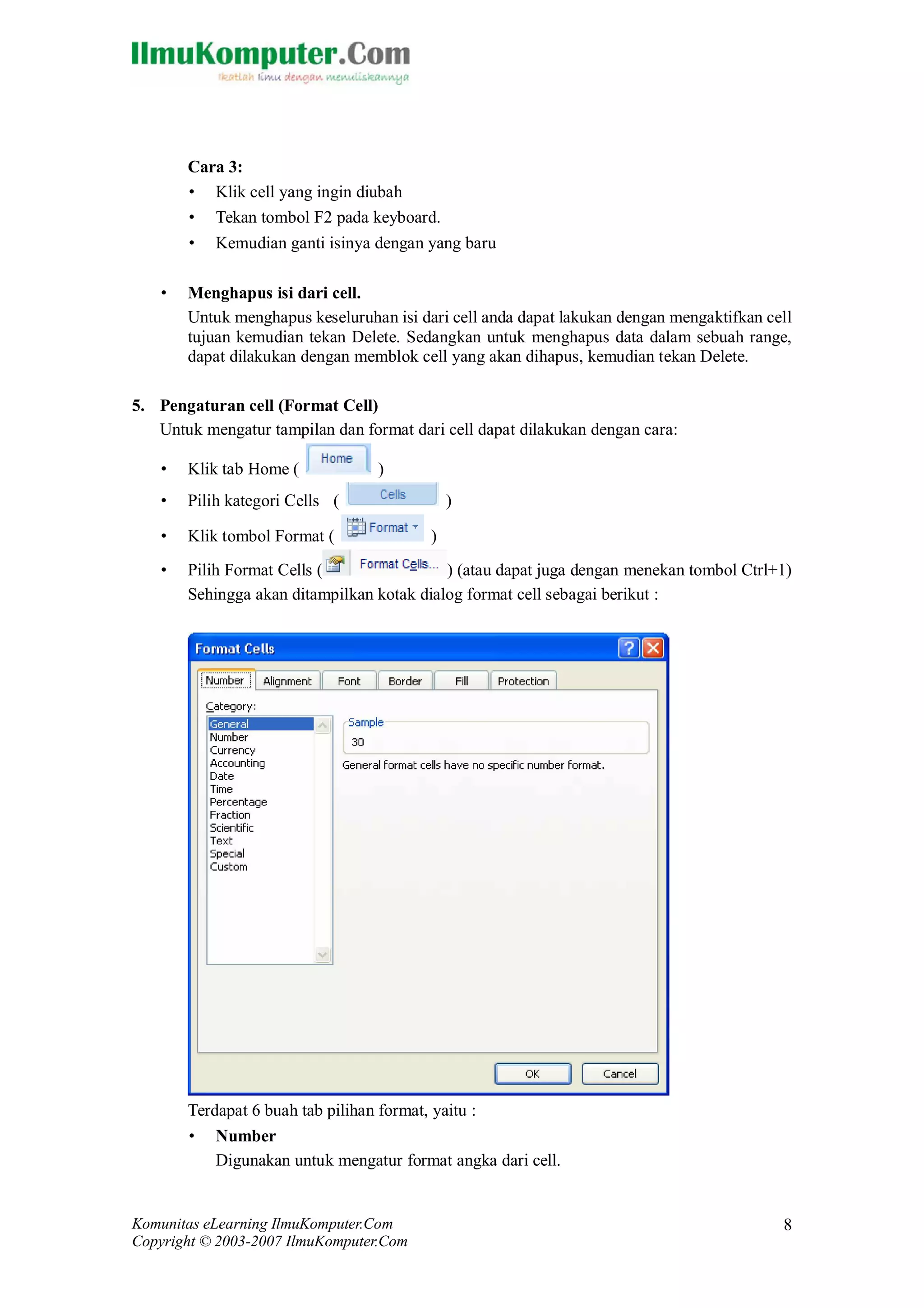 Excel 07 Dasar hingga data base | PDF