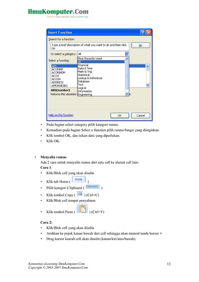 Excel 07 Dasar hingga data base | PDF