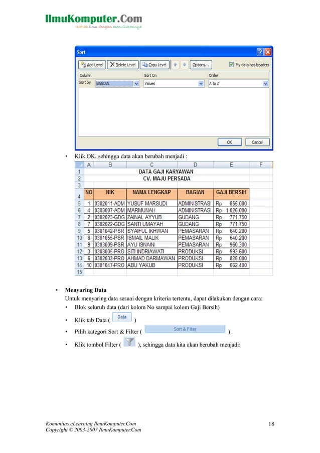 Excel 07 Dasar hingga data base | PDF