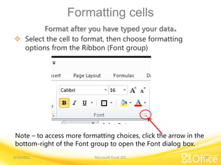 MS Excel 2010 training module | PDF