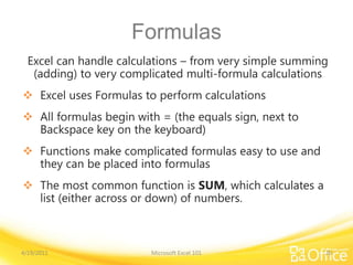 MS Excel 2010 training module | PDF