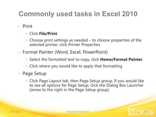 MS Excel 2010 training module | PDF