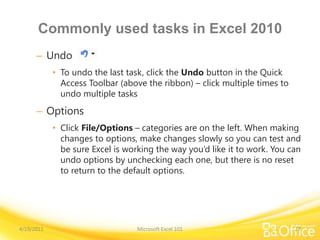 MS Excel 2010 training module | PDF