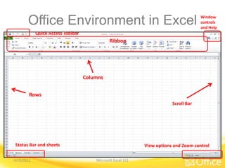MS Excel 2010 training module | PDF | Operating Systems | Computer Software and Applications
