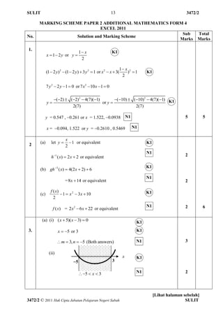 Excel 1 addmath_f4_p2_2011 | PDF