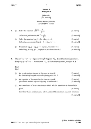 Excel 1 addmath_f4_p2_2011 | PDF