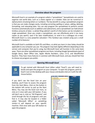 MS Excel 2010 tutorial 1 | PDF | Computing | Technology & Computing