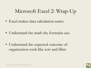 Excel Lesson 2: Data Entry | PPT