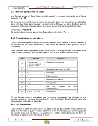 PRACTICA DE Excel 2014 1° secundaria | PDF