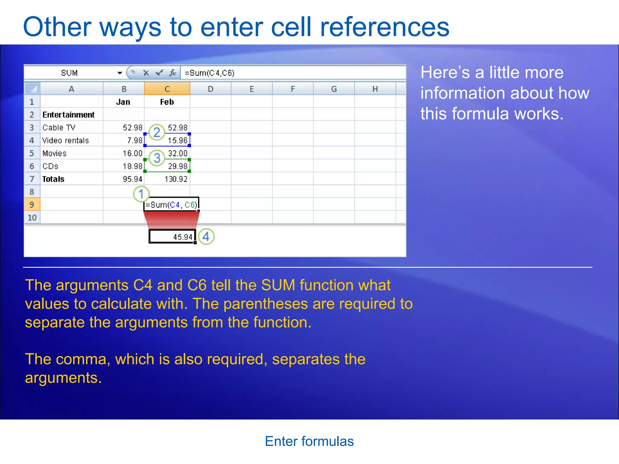Excel 2007- Enter Formulas | PPT | Free Download