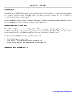 Excel 2007 bagian 1 | PDF