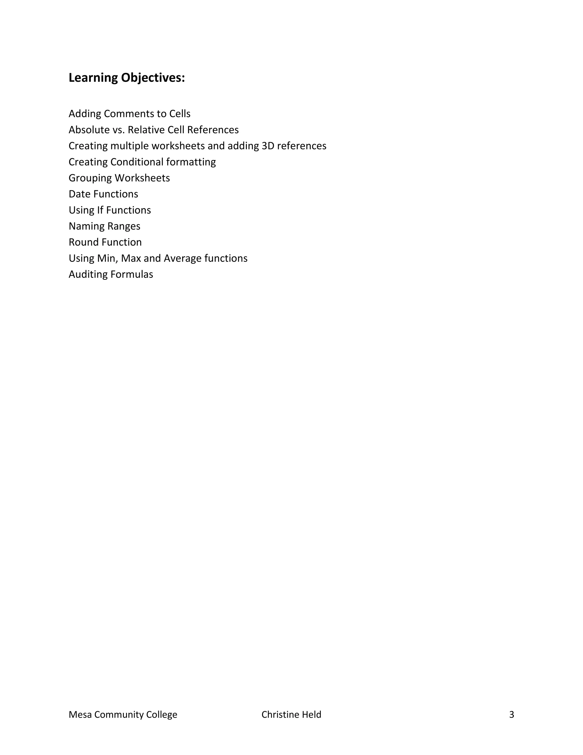 Excel2007formulas | PDF