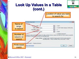 Excel 2007 Unit H | PPT
