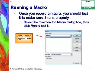 Excel 2007 Unit I | PPT