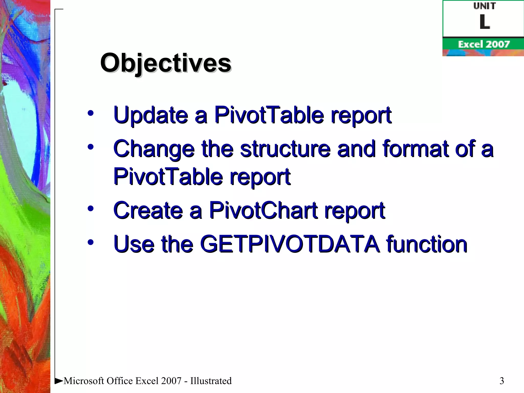 Excel 2007 Unit L | PPT
