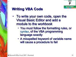 Excel 2007 Unit P | PPT