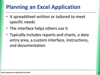 Tutorial 8: Developing an Excel Application | PPTX
