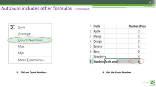 Excel 2010 autosum | PPT