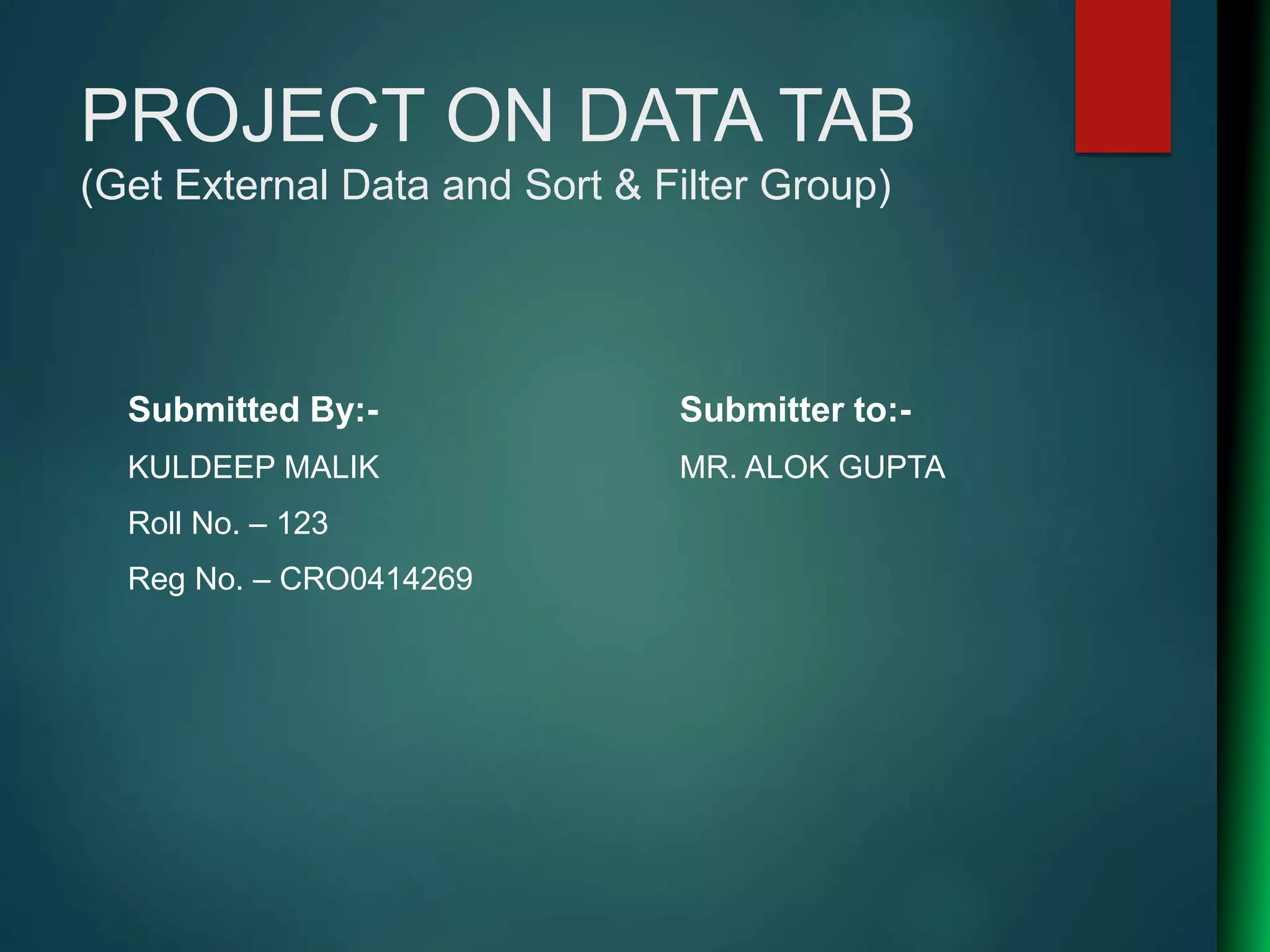 Excel 2010 data tab | PPT