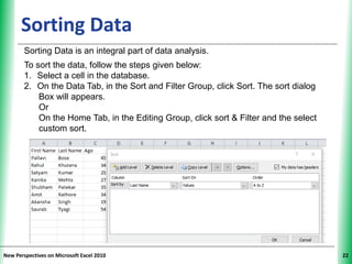 Excel 2010 data tab | PPT