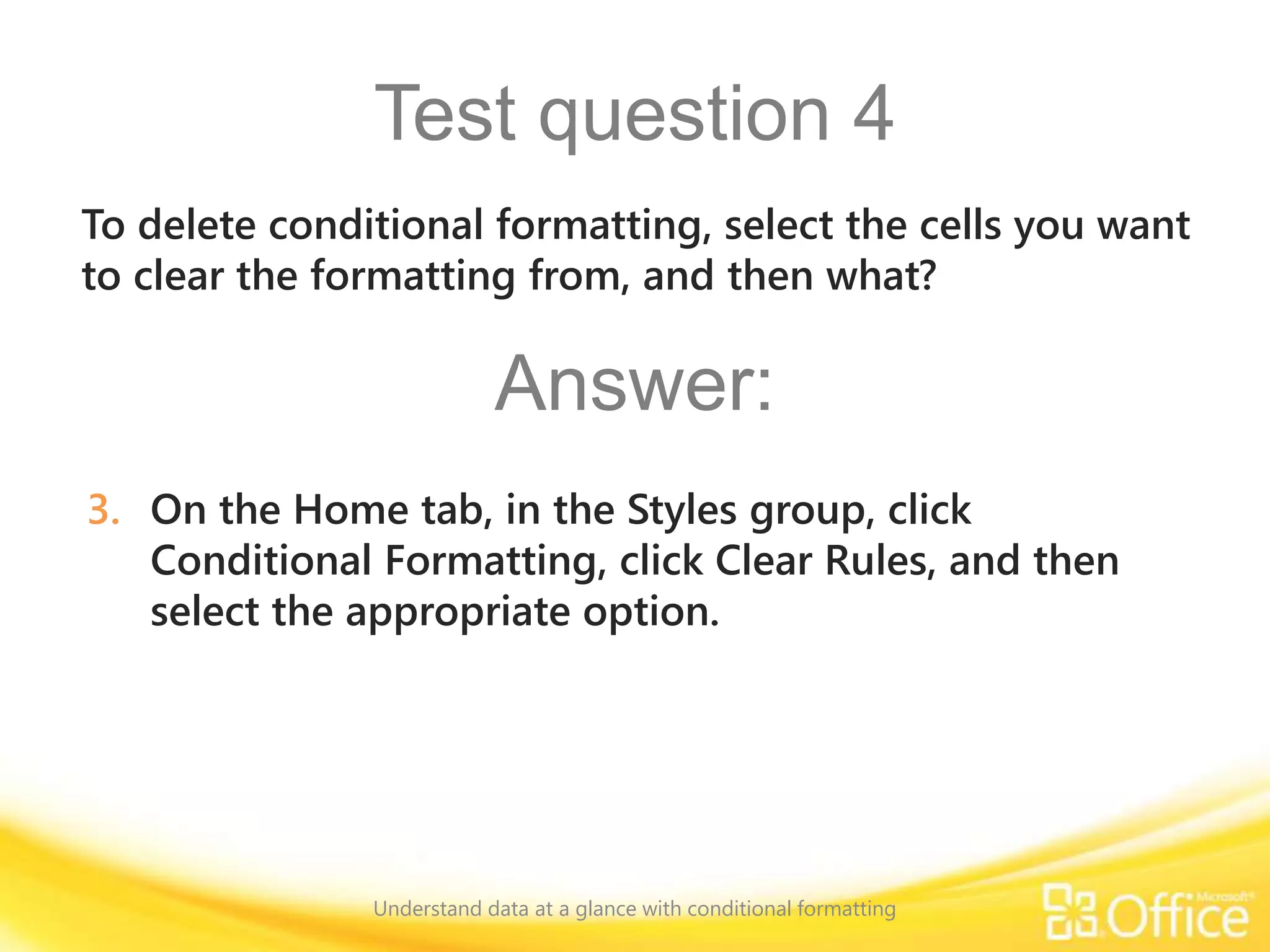 Excel 2010 training presentation understand data at a glance with ...