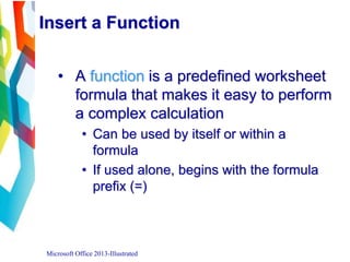 Excel 2013 illustrated unit b | PPTX