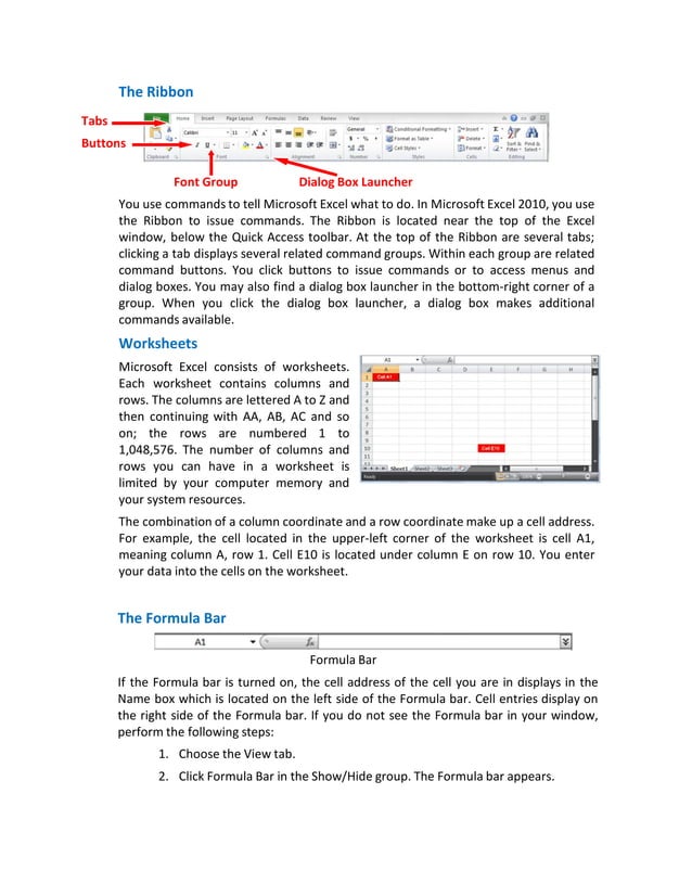 MS Excel 2010 tutorial 2 | PDF