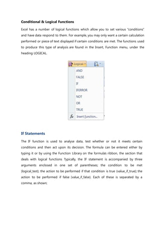MS Excel 2010 tutorial 5 | PDF