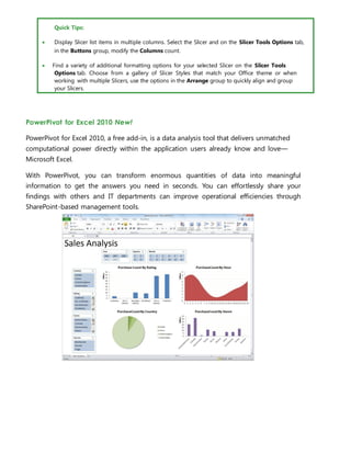 MS Excel 2010 tutorial 6 | PDF