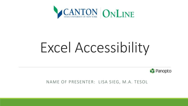 Excel accessibility | PPT