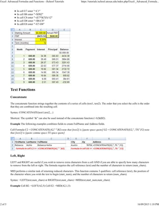 Excel advanced formulas and functions i-school tutorials | PDF