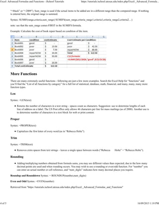Excel advanced formulas and functions i-school tutorials | PDF