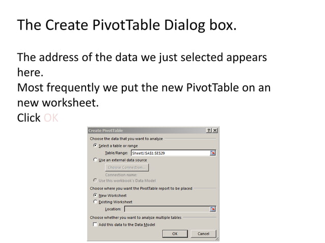 Excel and Pivot Tables.pptx | Databases | Computer Software and Applications