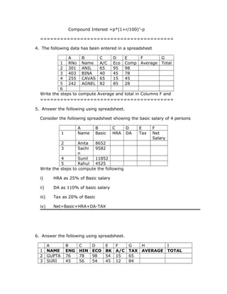 Excel assignment | DOC