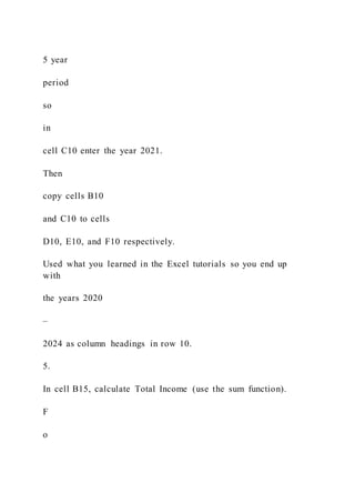 Excel Assignment 11.Create a projected profits worksheet usi | DOCX