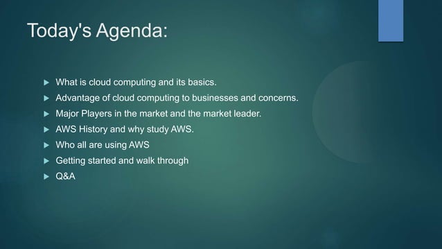 Introduction to Amazon Web Services (AWS) | PPTX | Cloud Computing ...