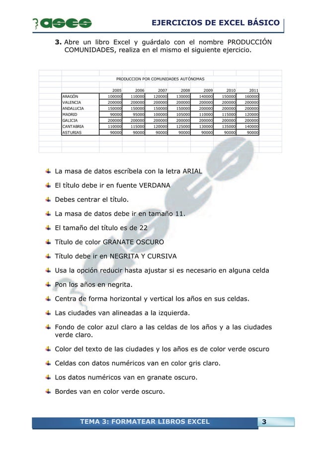 Excel basico ejercicios | PDF