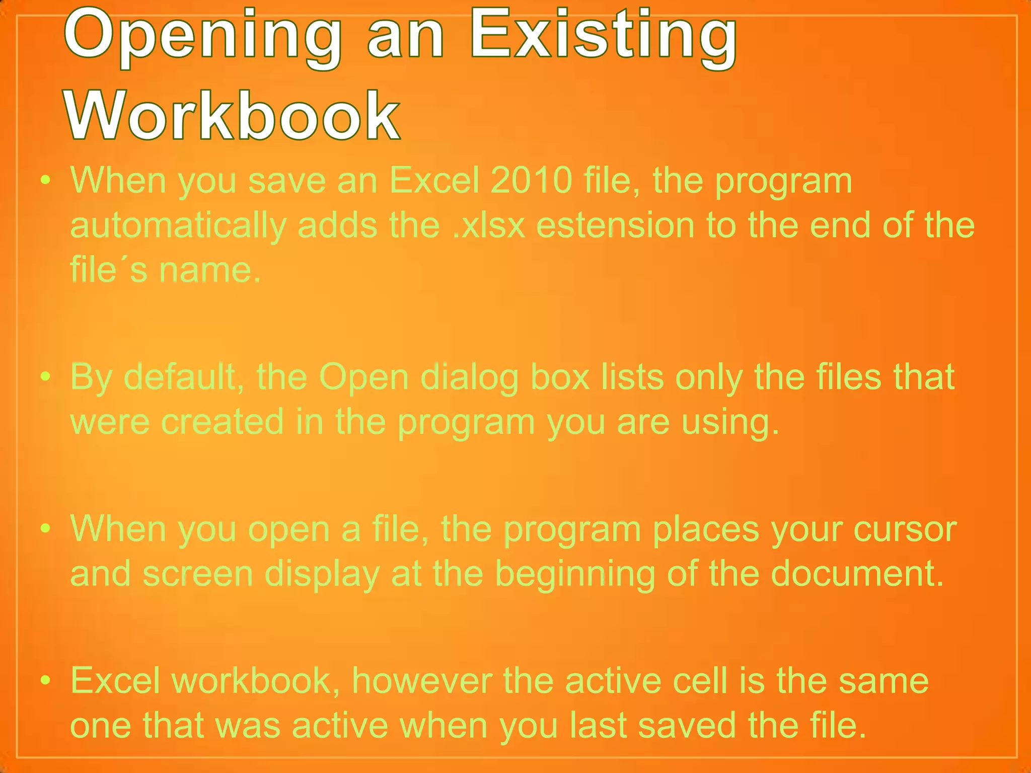 Excel Basics Ppt 